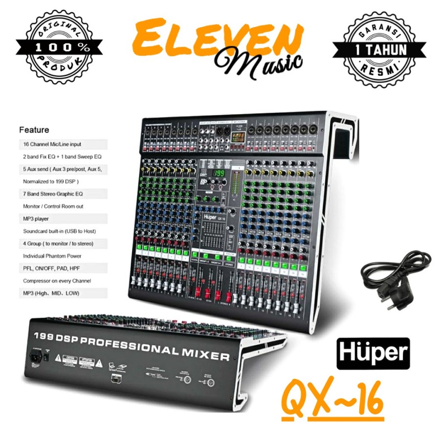 Jual Huper QX16 16-Channel Mixer Audio with Bluetooth Original | Shopee Indonesia