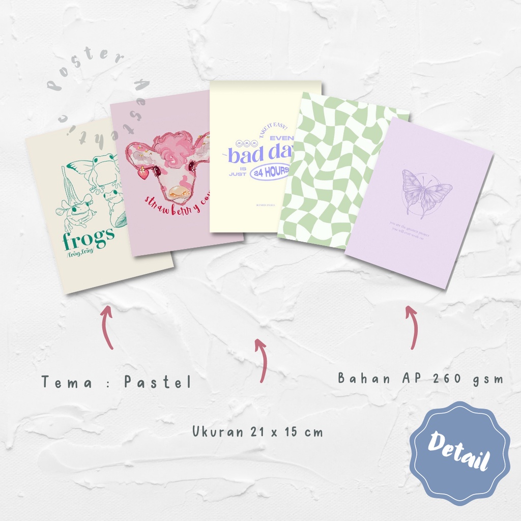 Jual 30Pcs Walldecor ala korea Pastel / Hiasan dinding ala korea / Poster dinding ala korea ...