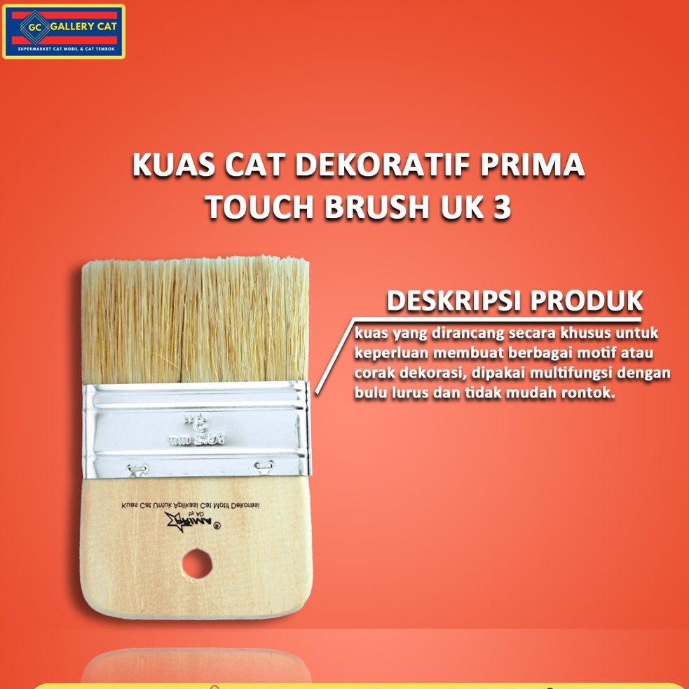 Jual KUAS CAT DEKORATIF PRIMA TOUCH BRUSH UK. 3" | Shopee Indonesia