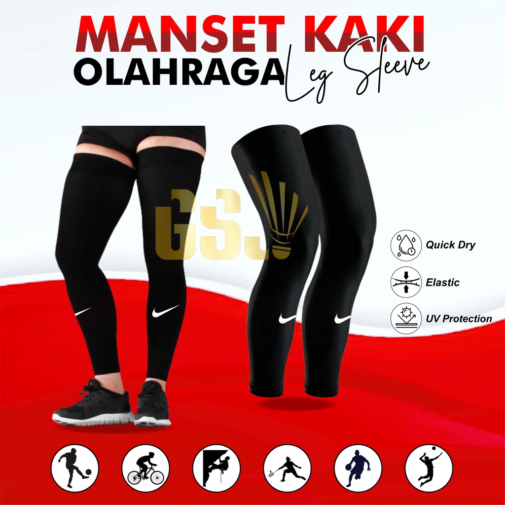 Jual Stoking kaki isi 2pcs manset kaki hitam panjang leg sleeve kaki ...