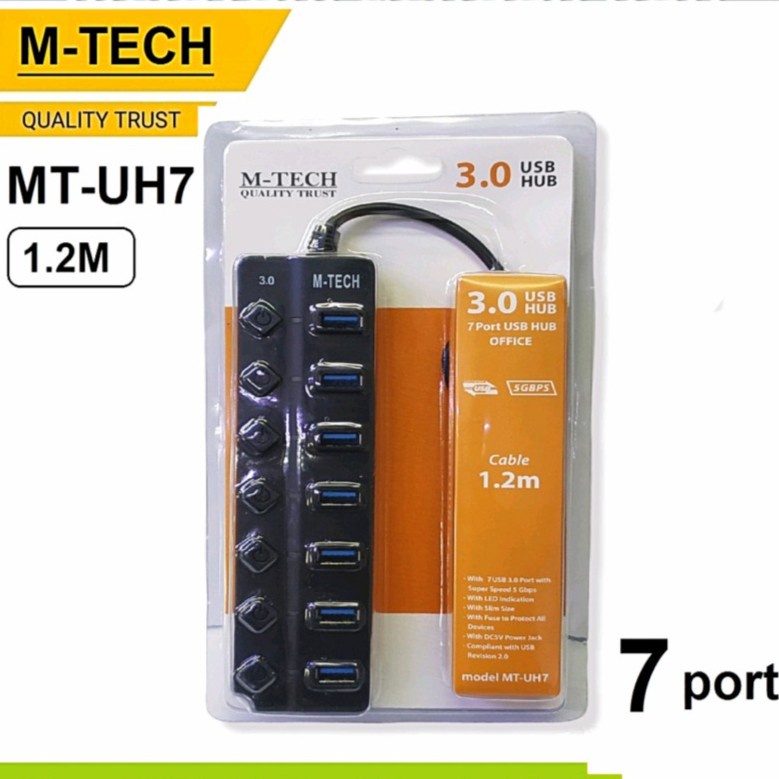 Jual Usb Hub 7 port Usb 3.0 5GBPS MTECH MT-UH7 | Shopee Indonesia