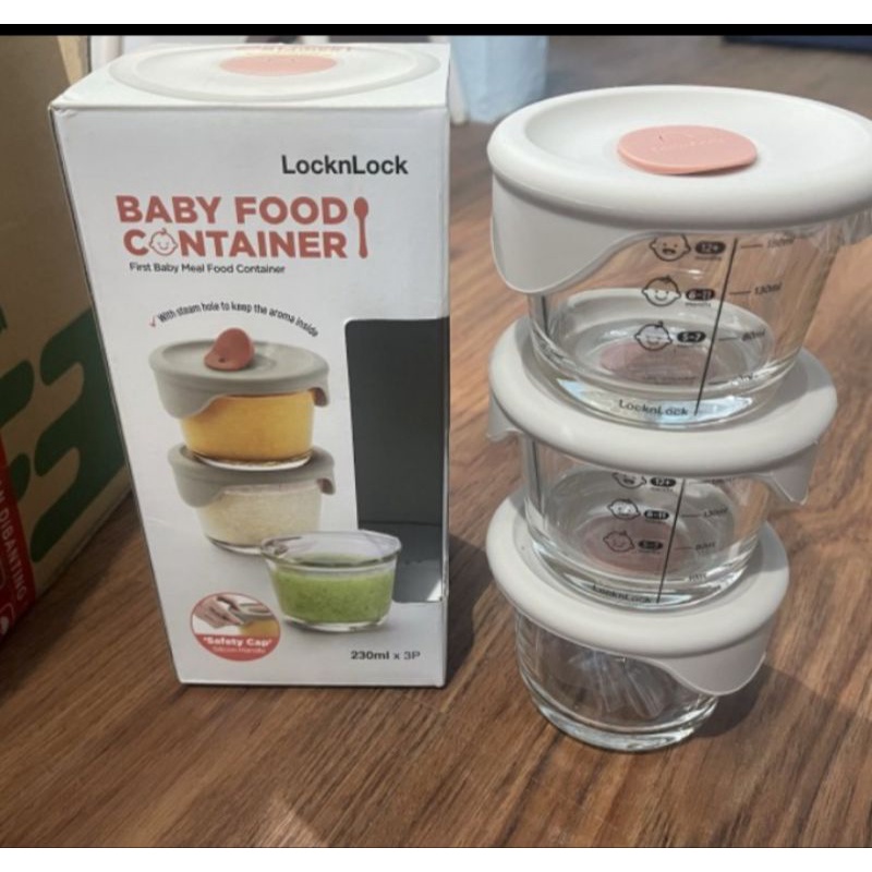 Jual lock n lock baby food container 230ml grey pink | Shopee Indonesia