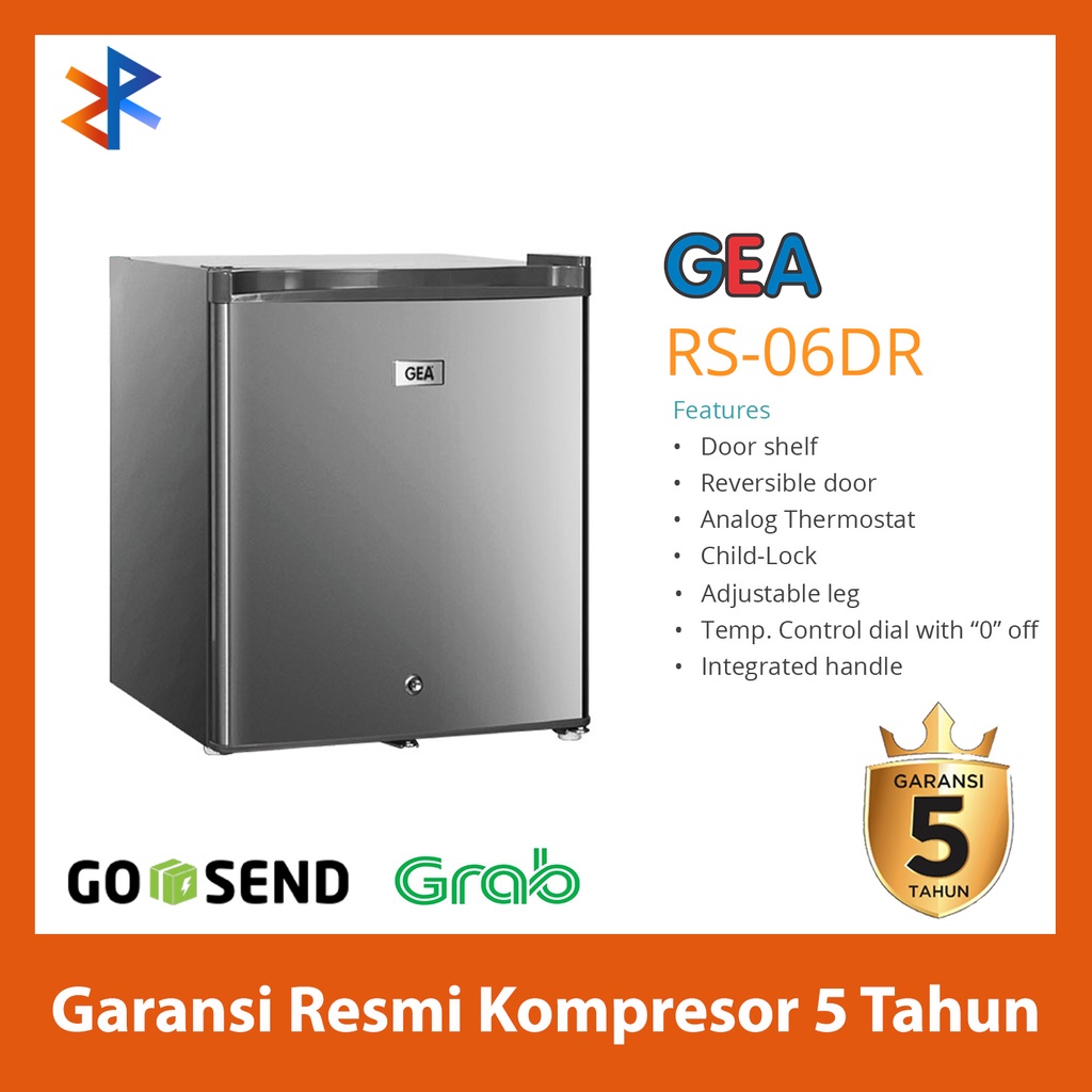 Jual Kulkas Mini Portable GEA RS-06DR Stainless Steel Gojek / Grab ...