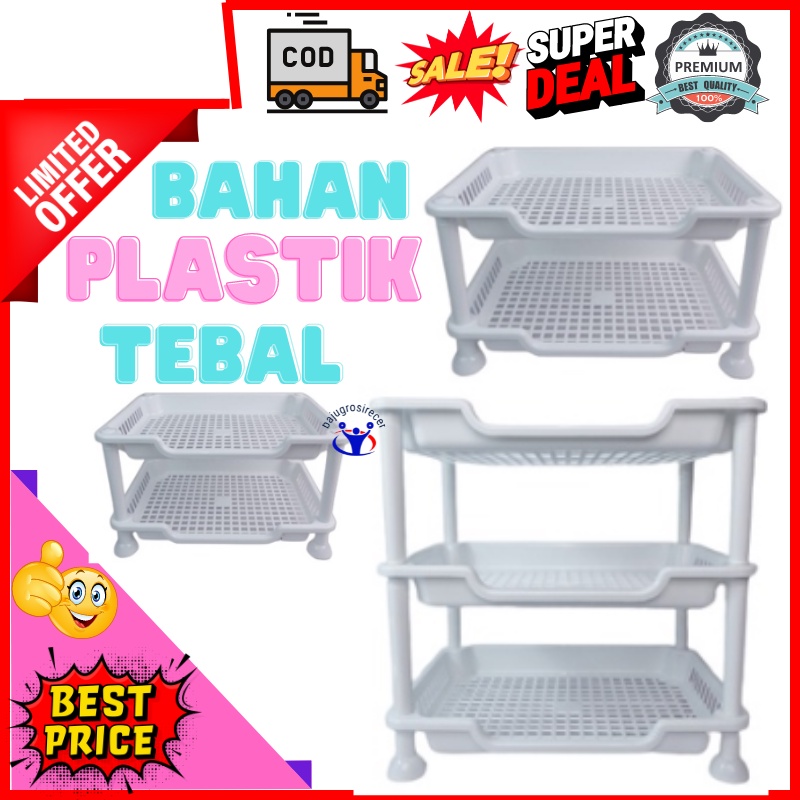 Jual (fashionstar9) Rak keranjang Susun Plastik Serbaguna Rak Plastik 2 ...