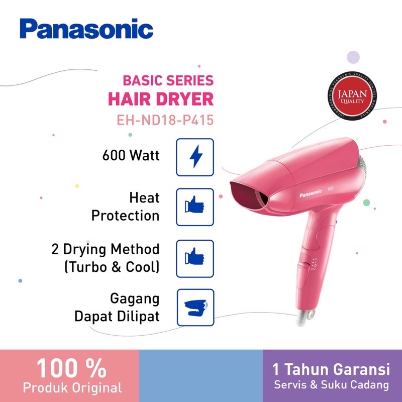 Jual Panasonic Hair Dryer EH ND18 Pengering Rambut (Pink) | Shopee Indonesia