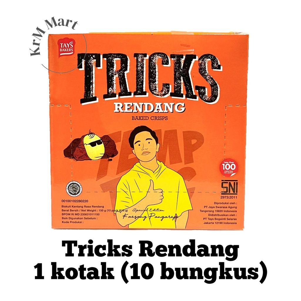 Jual Tricks Snack Baked Kentang Potato Crisps Rendang 1 kotak box isi ...