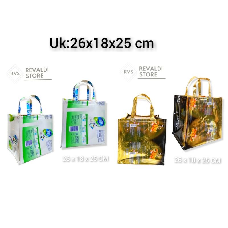 Jual TAS DAUR ULANG MOTIF RANDOM/TAS BELANJA | Shopee Indonesia