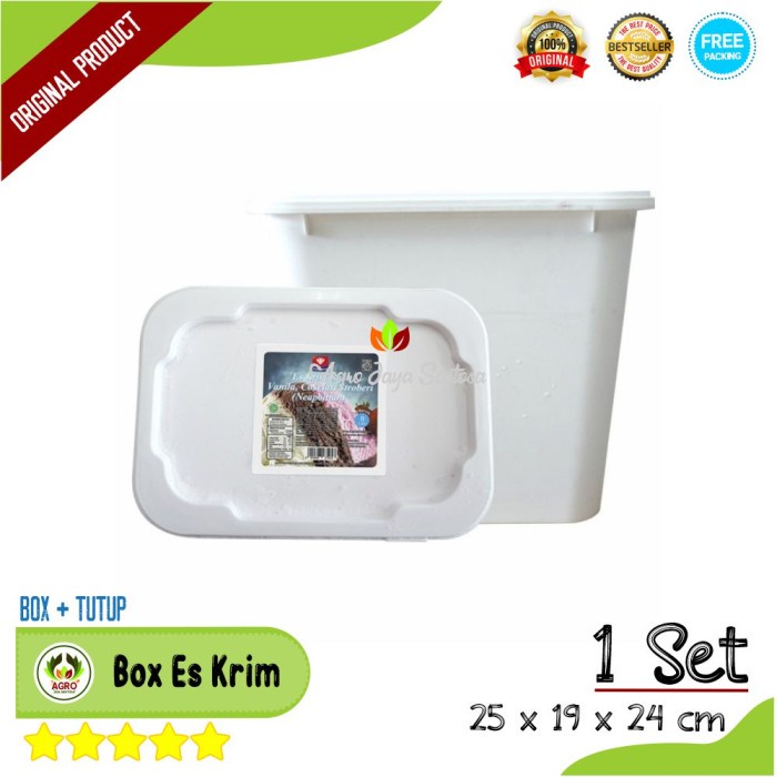 Jual Box Es Krim Kotak Plastik Bekas Ice Cream Plus Tutup - Ukuran 8 ...