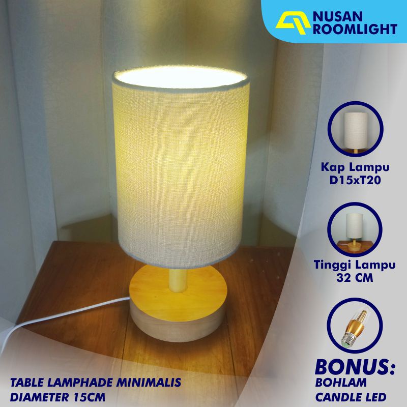 Jual Lampu Meja Table Lampshade NRL10 Lampu Tidur Meja Nakas Hias Kamar Beside Lamp Shade Ruang ...