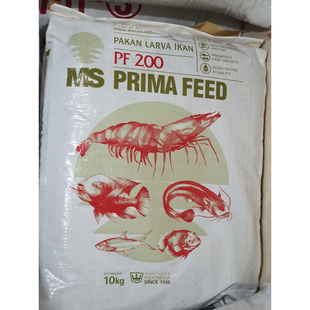 Jual Pakan Benih Ikan dan Larva Ikan PF 200 PRIMA FEED 200 ( Freshpack 10 Kg kemasan karung ...