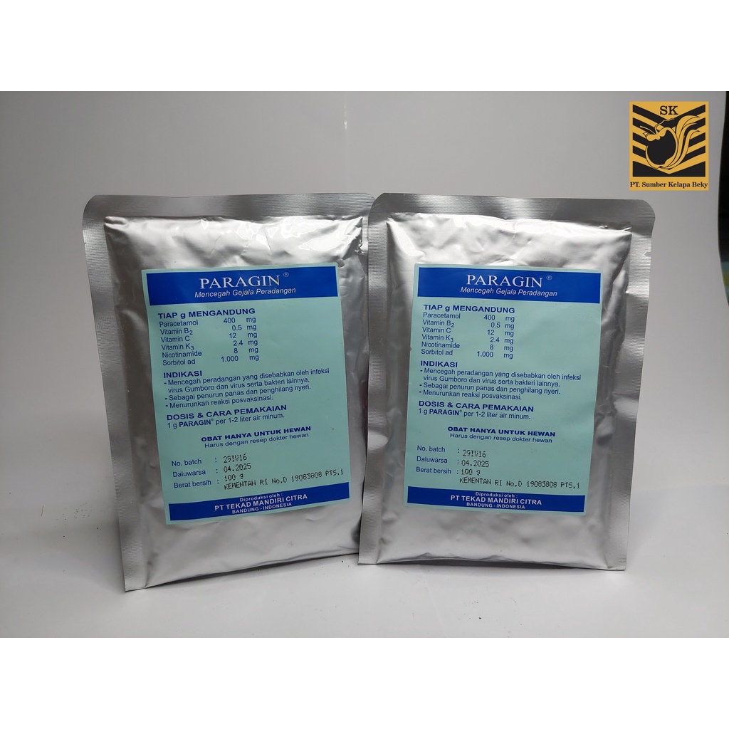 Jual Pencegah Gejala Peradangan Ternak/Hewan Terbaik Paragin 100 Gram ...