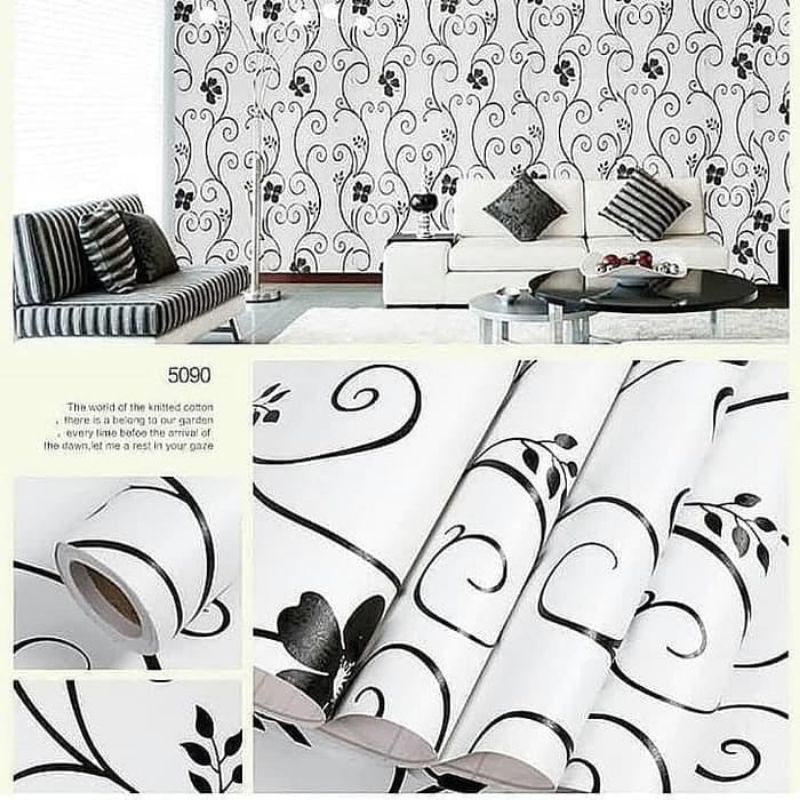 Jual Stiker Wallpaper Dinding Wallpaper Hitam Wallsticker Wallpaper ...