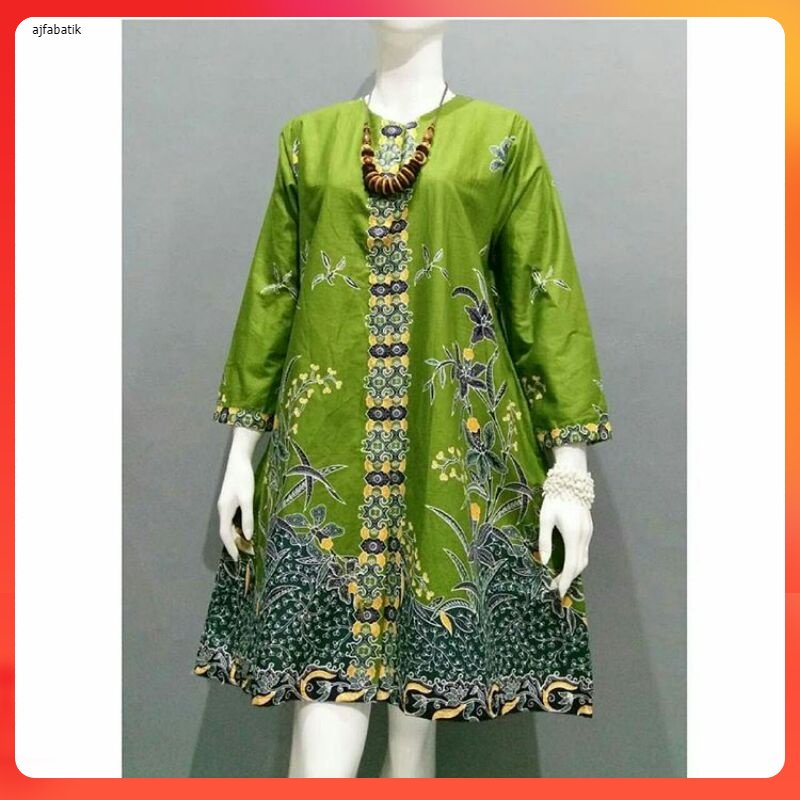Jual TUNIK BATIK WANITA BATIK HIJAU UKURAN S M L XL XXL XXXL | Shopee ...