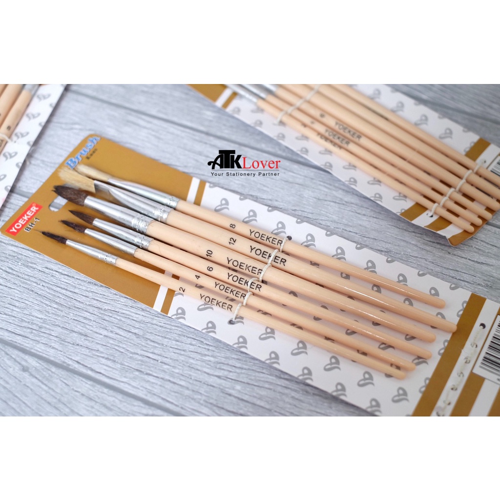 Jual 1 Set Kuas Lukis / Kuas Cat Air (Isi 6 Jenis Ukuran Kuas Berbeda ...