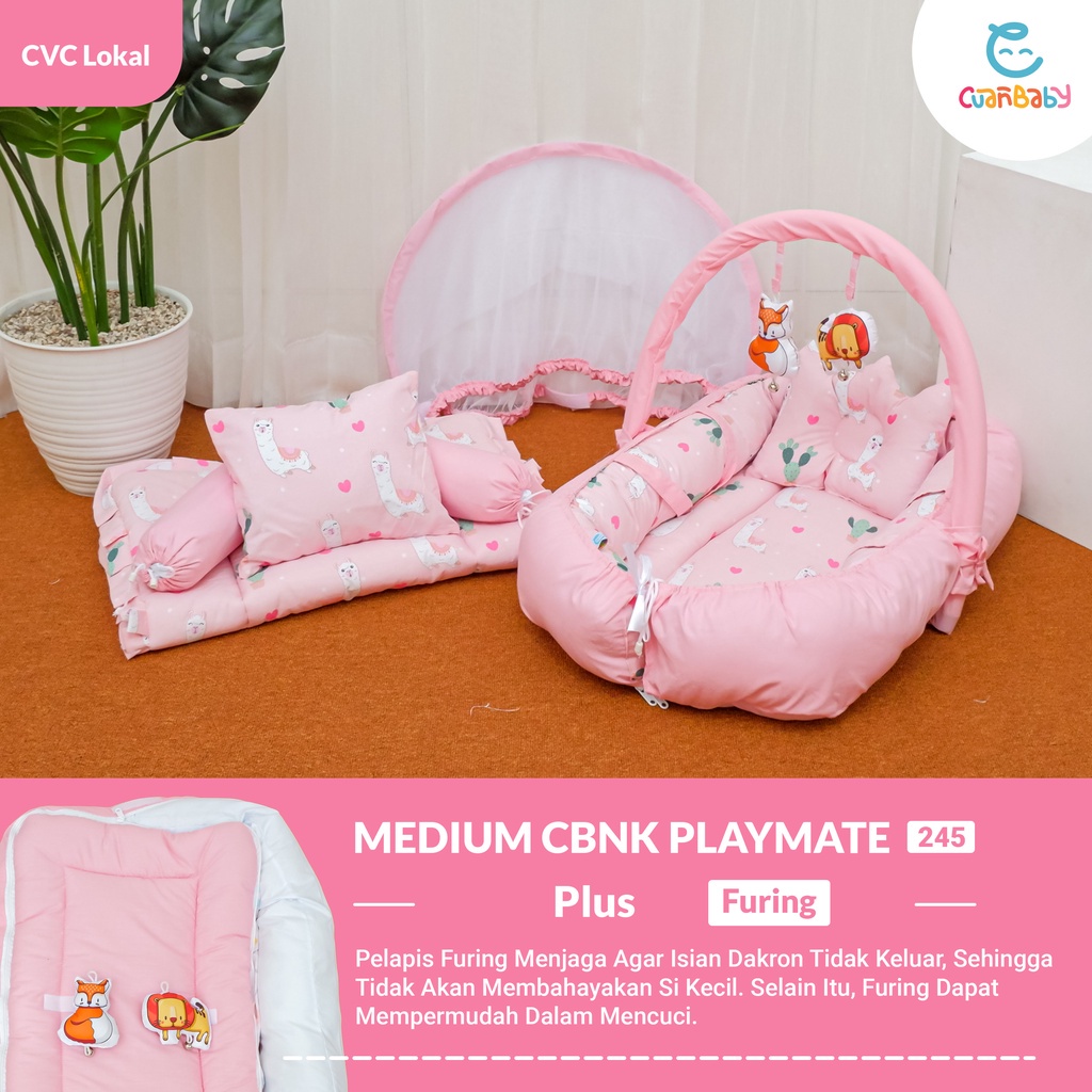 Jual Aena Kasur Bayi Playmate Plus Bedcover Motif Pina Banana Mix Polos ...