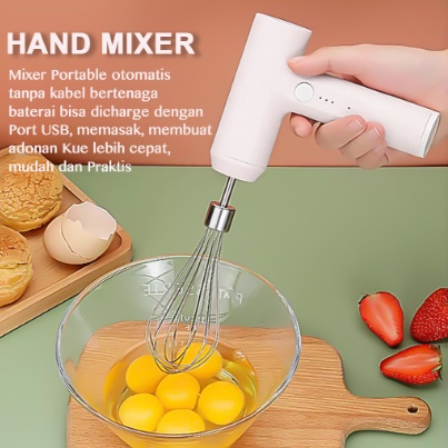 Jual Mixer Tangan Mini Tanpa Kabel USB Rechargeable Hand Mixer | Shopee ...