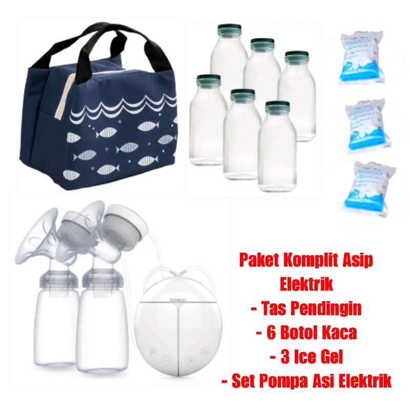 Jual Paket Asip Hemat Pompa Asi Elektrik Ice Gel Tas Pendingin Botol ...