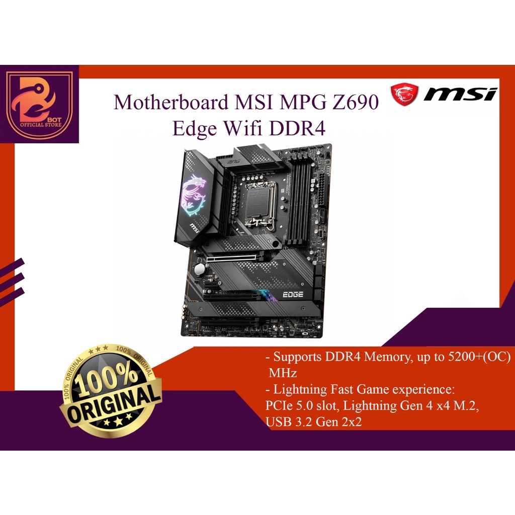 Jual MSI MPG Z690 EDGE WIFI DDR4 | Intel Z690 LGA 1700 DDR4 ATX ...
