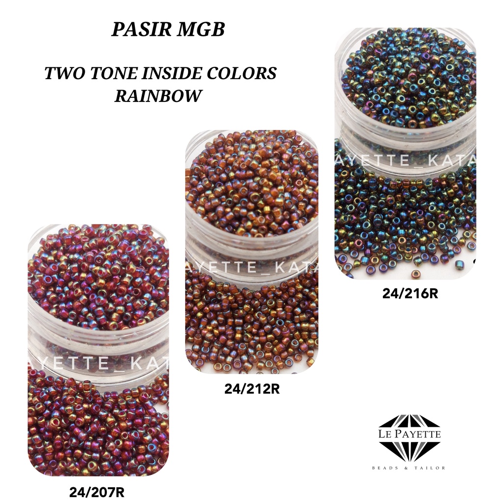 Jual Payet Pasir MGB Two Tone Inside Colors Rainbow 12/O - ( 24/207R ...