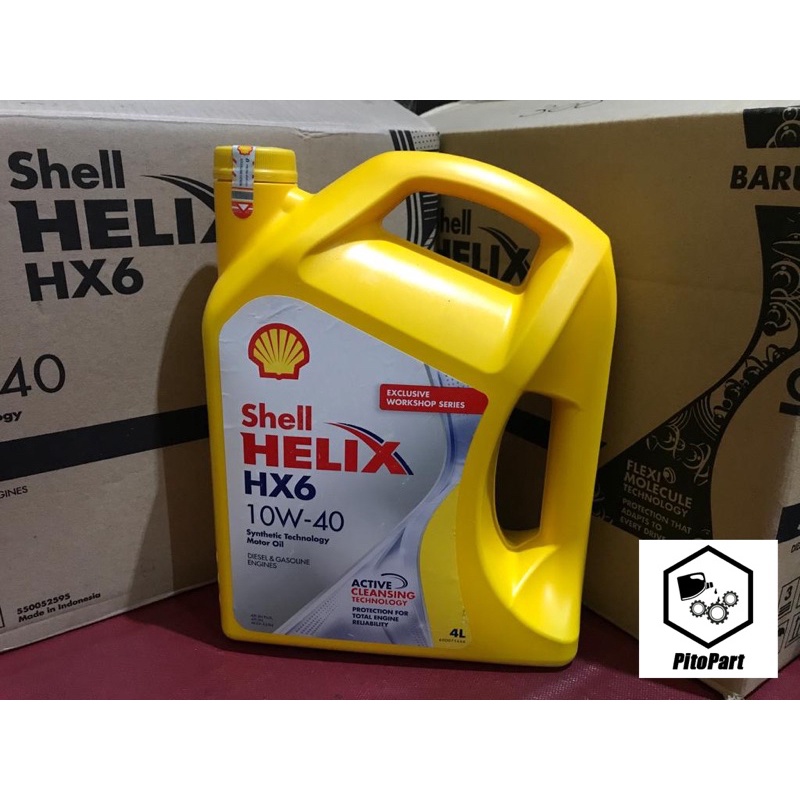 Jual OLI SHELL HELIX HX6 SAE 10W-40 4L ORIGINAL 100% | Shopee Indonesia