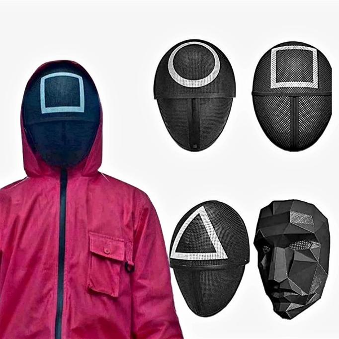 Jual Topeng Squid Game Murah Cosplay Kostum SquidGame Topeng Hitam ...