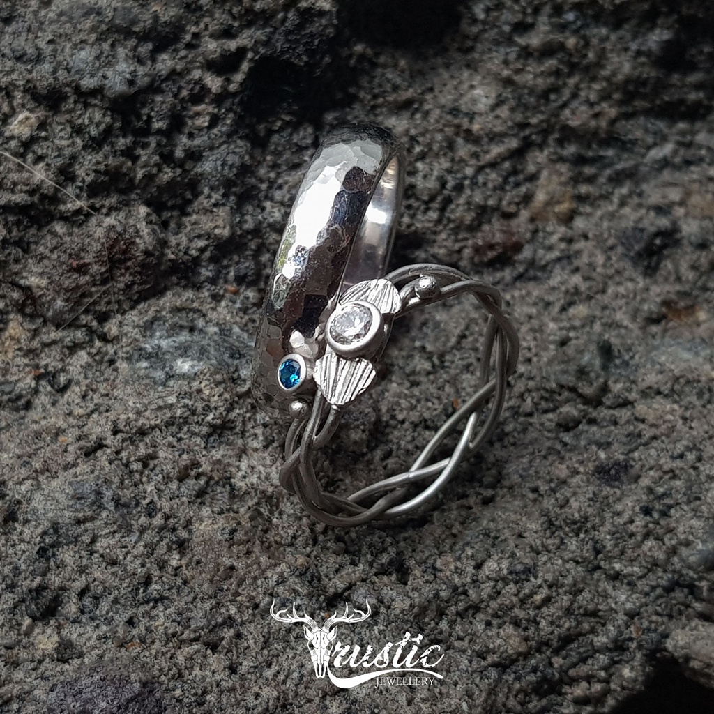 Jual Cincin Nikah Kawin Rustic Wanita silver Pria Couple Perak 925 Asli ...