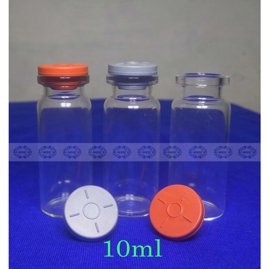Jual Botol Kaca Vial 10ml Model TInggi TUTUP KARET | Shopee Indonesia