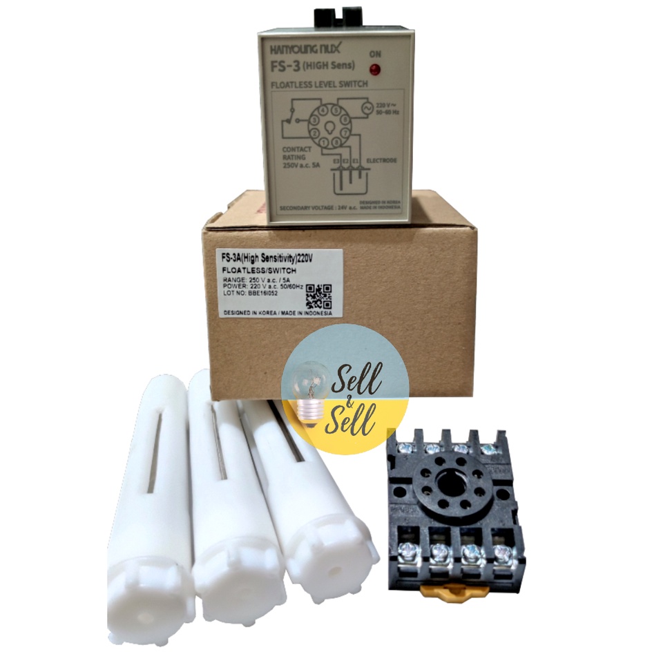 Jual (1 SET) Floatless Level Switch FS-3A Hanyoung 220V ( 1 SET ) / WLC ...