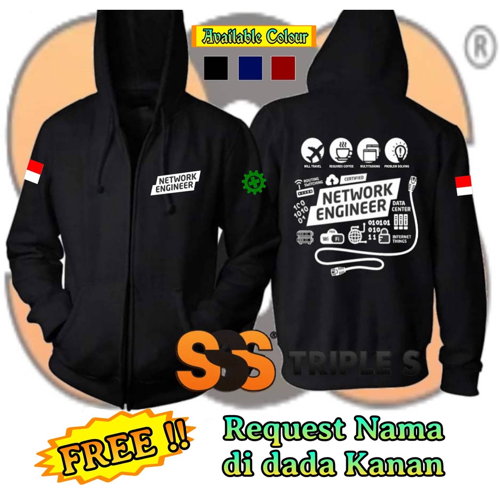 Jual JAKET RESLETING NETWORK ENGINEER PROFESI TEKNISI JARINGAN HOODIE ...