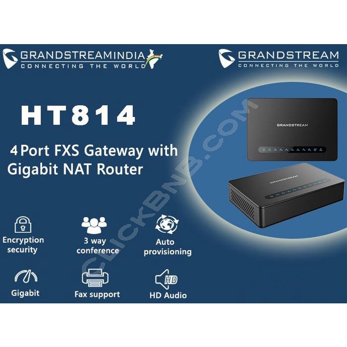 Jual Grandstream HT814 - 4FXS ATA with Dual Gigabit NAT Router | Shopee ...