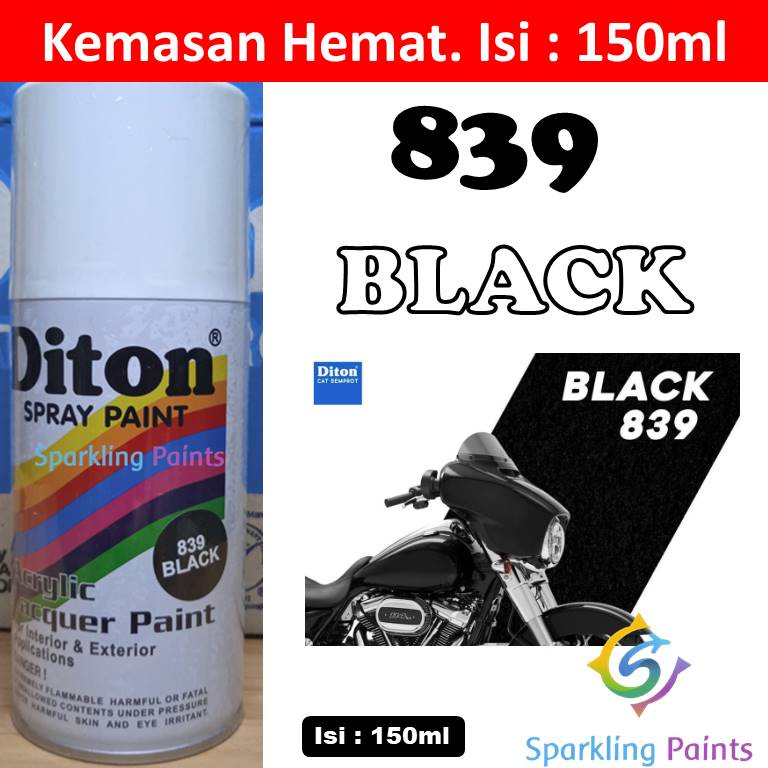 Jual Pilox Diton Black 839 Hitam Glossy Mengkilap Kilap Gloss 150ml ...