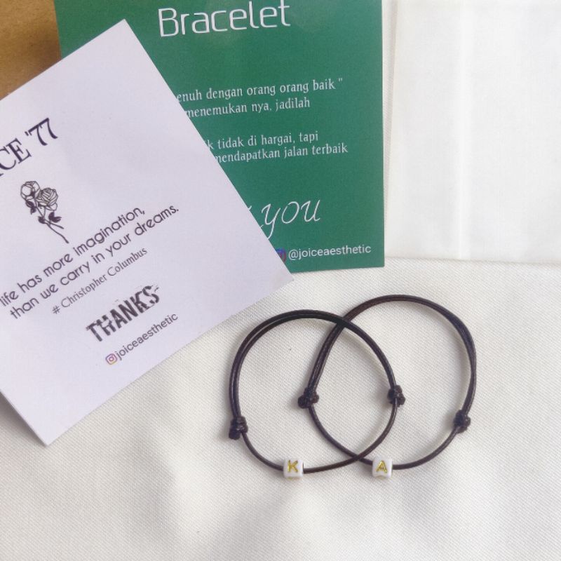 Jual Gelang Couple Inisial Huruf ( Tali Simple ) | Shopee Indonesia