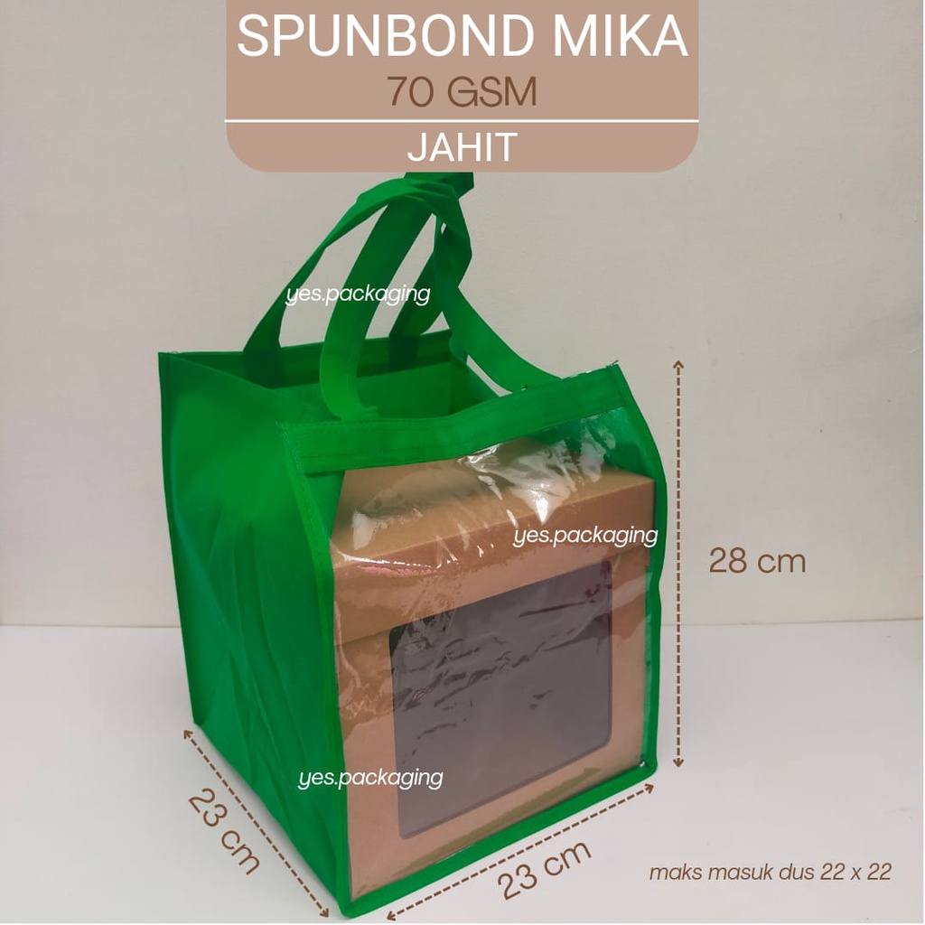 Jual [23x23x28cm] TAS SPUNBOND Mika JAHIT Goodie Bag Tas Box Kotak Kemasan 22x22 | Shopee Indonesia