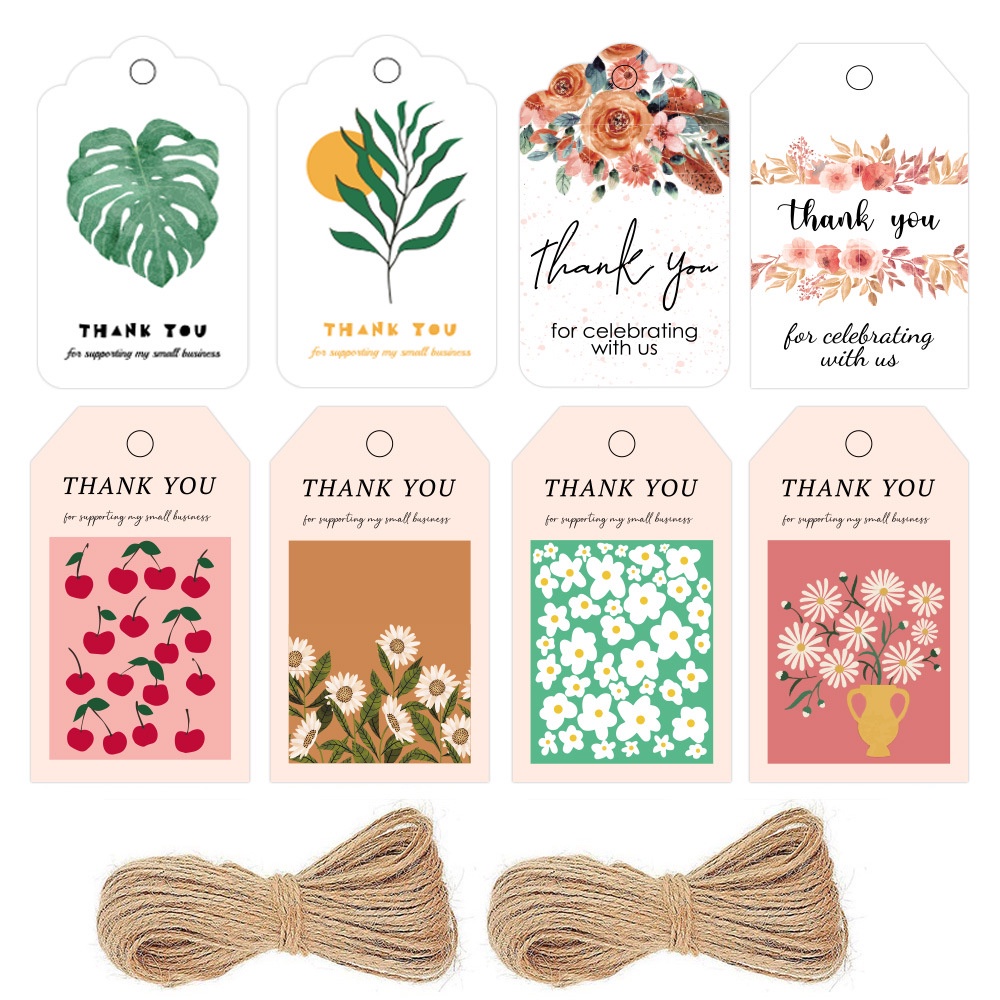 Jual 50 pcs Thank you Hang Tag hampers gift / Paper Hangtag terima ...