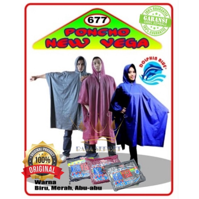 Jual TERMURAH..Jas Hujan Poncho New Vega Dolphin Blue | Shopee Indonesia