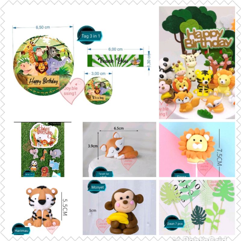 Jual TOPPER BIRTHDAY SAFARI ANIMAL/ORNAMEN HEWAN SAFARI/topper animal ...