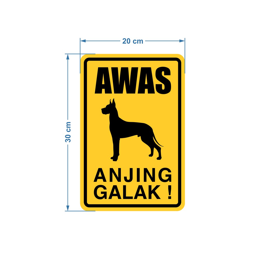 Jual STIKER RAMBU Awas Anjing Galak Bahan REFLEKTIF | Shopee Indonesia