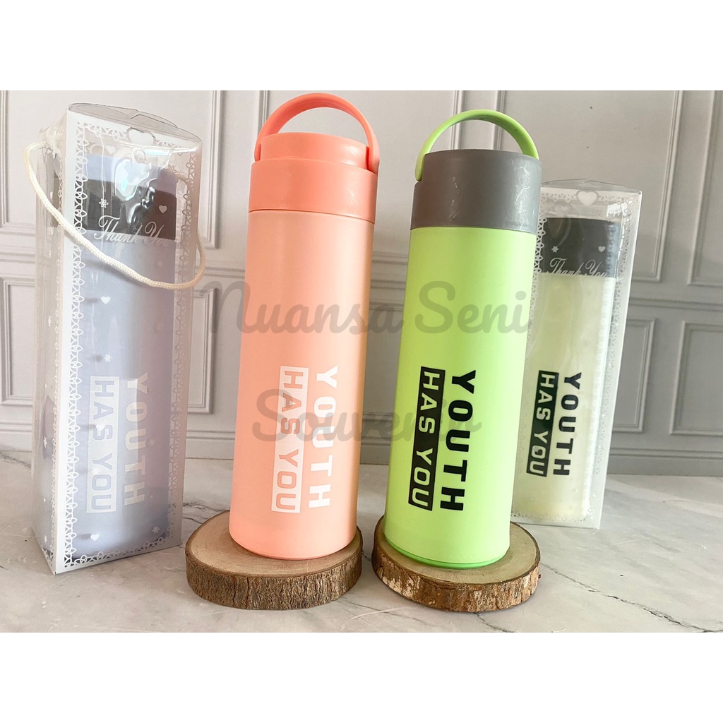Jual Souvenir Botol Travel Youth Botol Minum Termos Kaca Cover Plastik ...