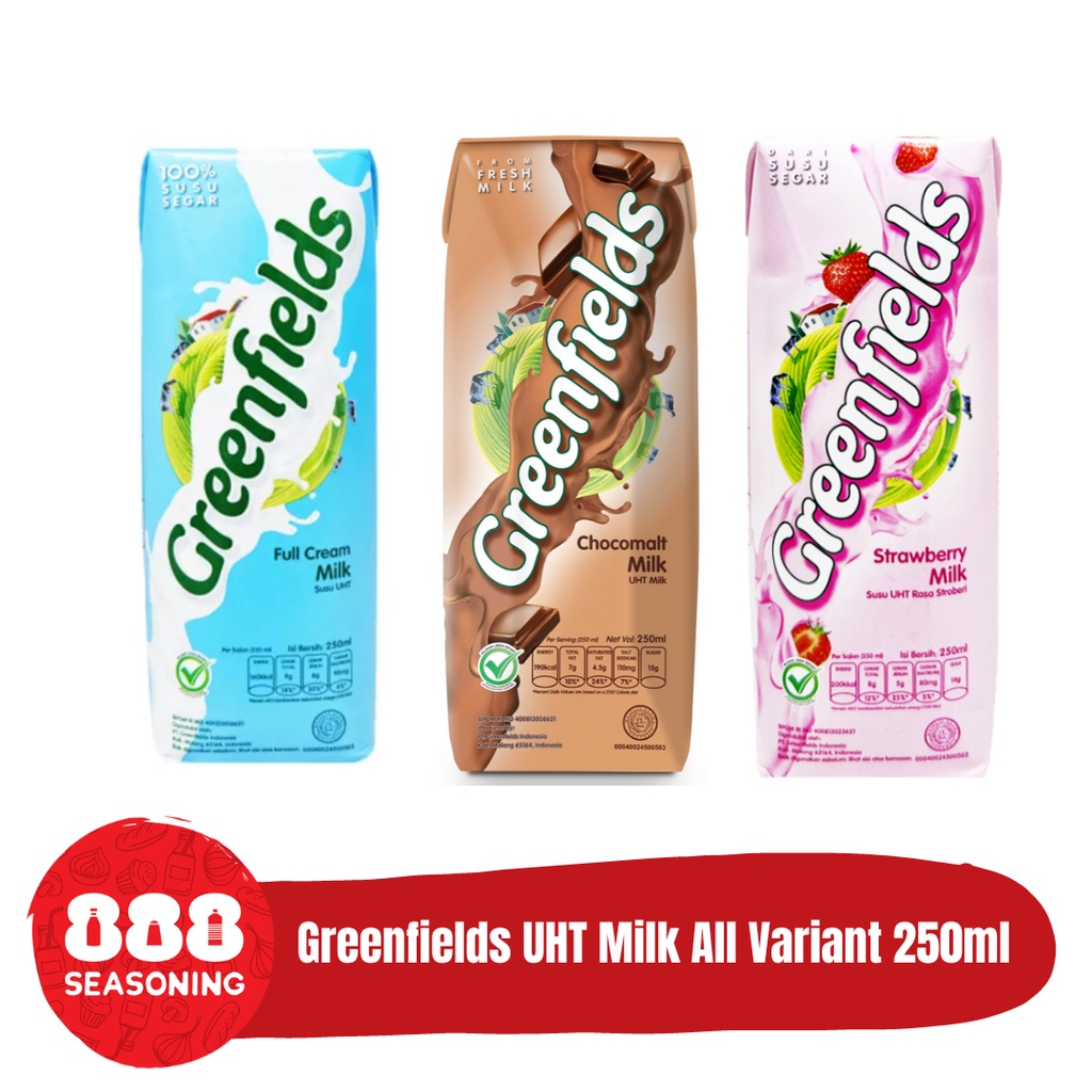 Jual SUSU GREENFIELDS UHT MILK ALL VARIANT 250ml | Shopee Indonesia