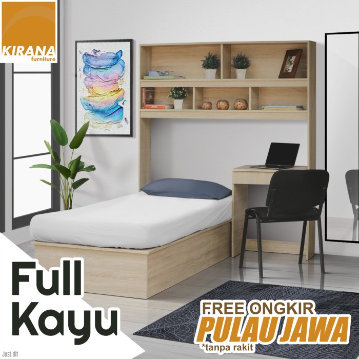 Jual Rangka Ranjang Full Kayu Ranjang, Meja Kerja Belajar, Rak Buku ...