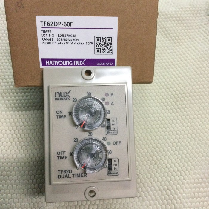 Jual Digital Counter Timer Mesin Cuci,( Twin Timer Hanyong Tf 62Dp / 60 Sec / 30Sec / 220V ...