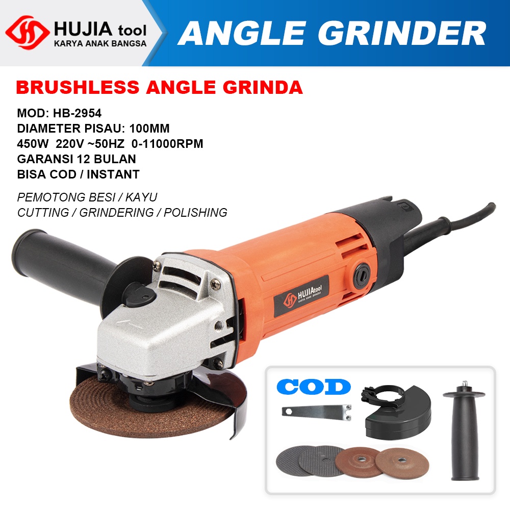 Jual HUJIA Mesin Gerinda 4inch Electric Angle Grinder 450W ...