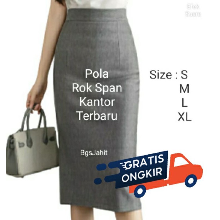 Jual Pola Instan Rok Span Kerja Kantor Pinggang Tinggi | Shopee Indonesia