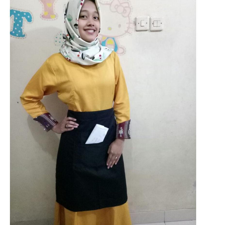 Jual Limited--Celemek Pelayan resto /Apron Half Mini Hitam Premium ...