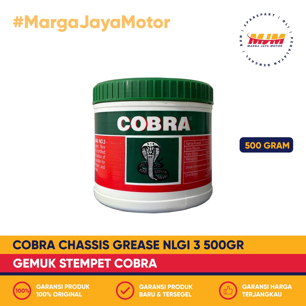 Jual Cobra Chasis Grease NLGI-3 455gr Gemuk Stempet Cobra 1LB | Shopee ...