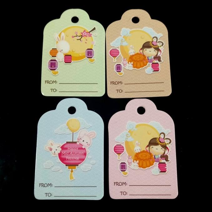 Jual ```````] Hang Tag Mini Label Warna-Warni Mooncake 6x4 cm (RANDOM ...