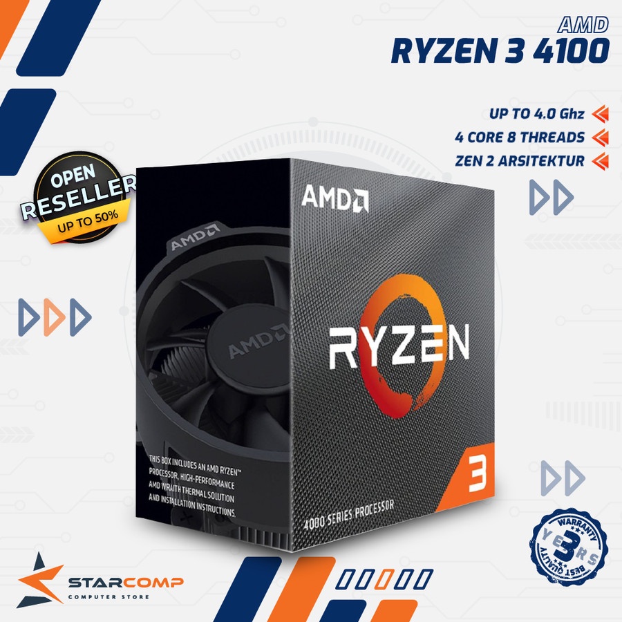 Jual AMD Ryzen 3 4100 3.8Ghz Up To 4.0Ghz Cache 4MB 65W AM4 [BOX ...