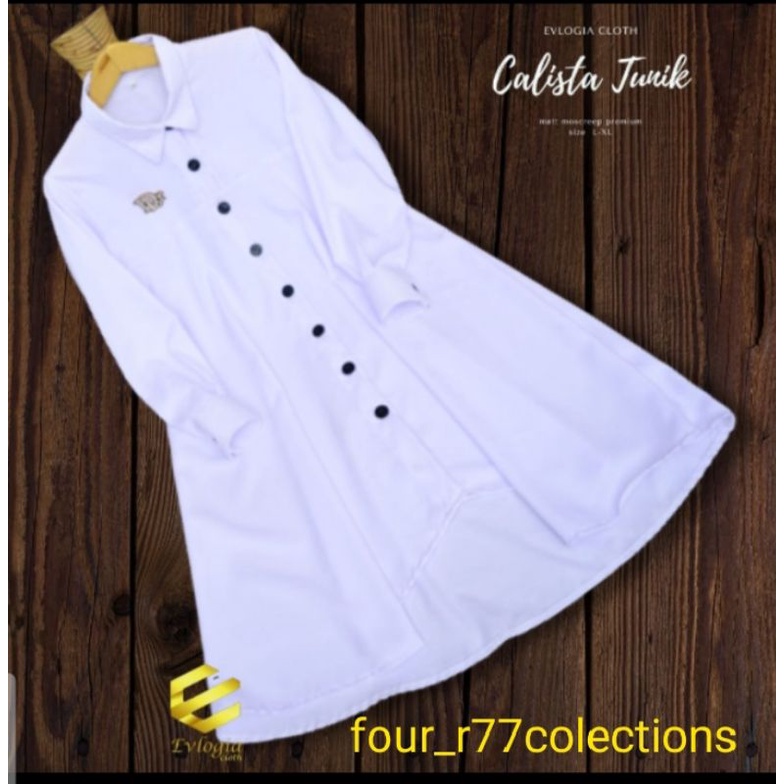 Jual Calista Tunik Atasan Remaja Terbaru Putih Polos Model Kekinian ...