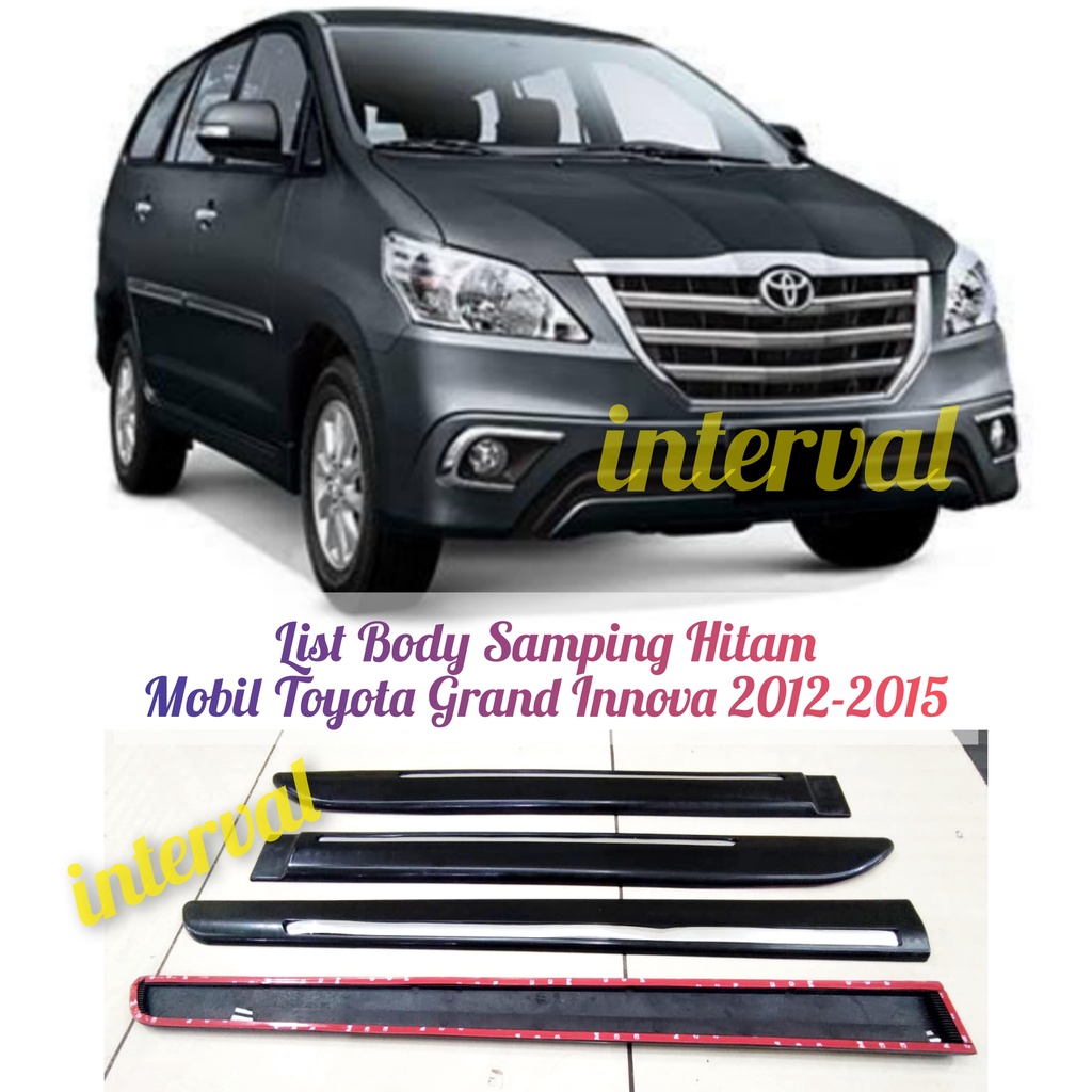 Jual List Body Samping Mobil Toyota Grand Innova 2012-2015 Black Lis ...