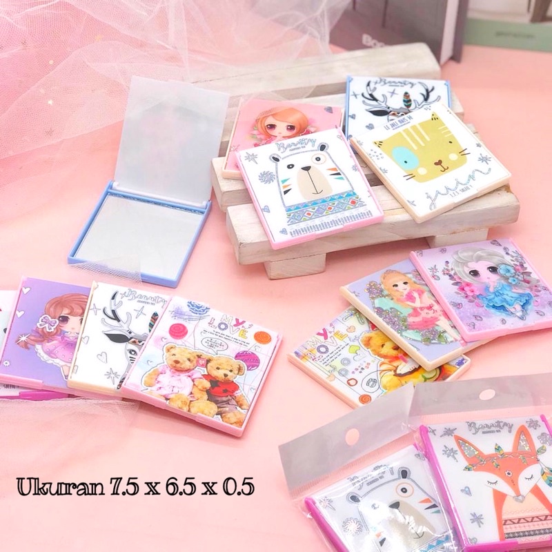 Jual KACA 3D DIMENSI KECIL / CERMIN LIPAT SAKU MAKEUP / KACA RIAS KEDIP ...